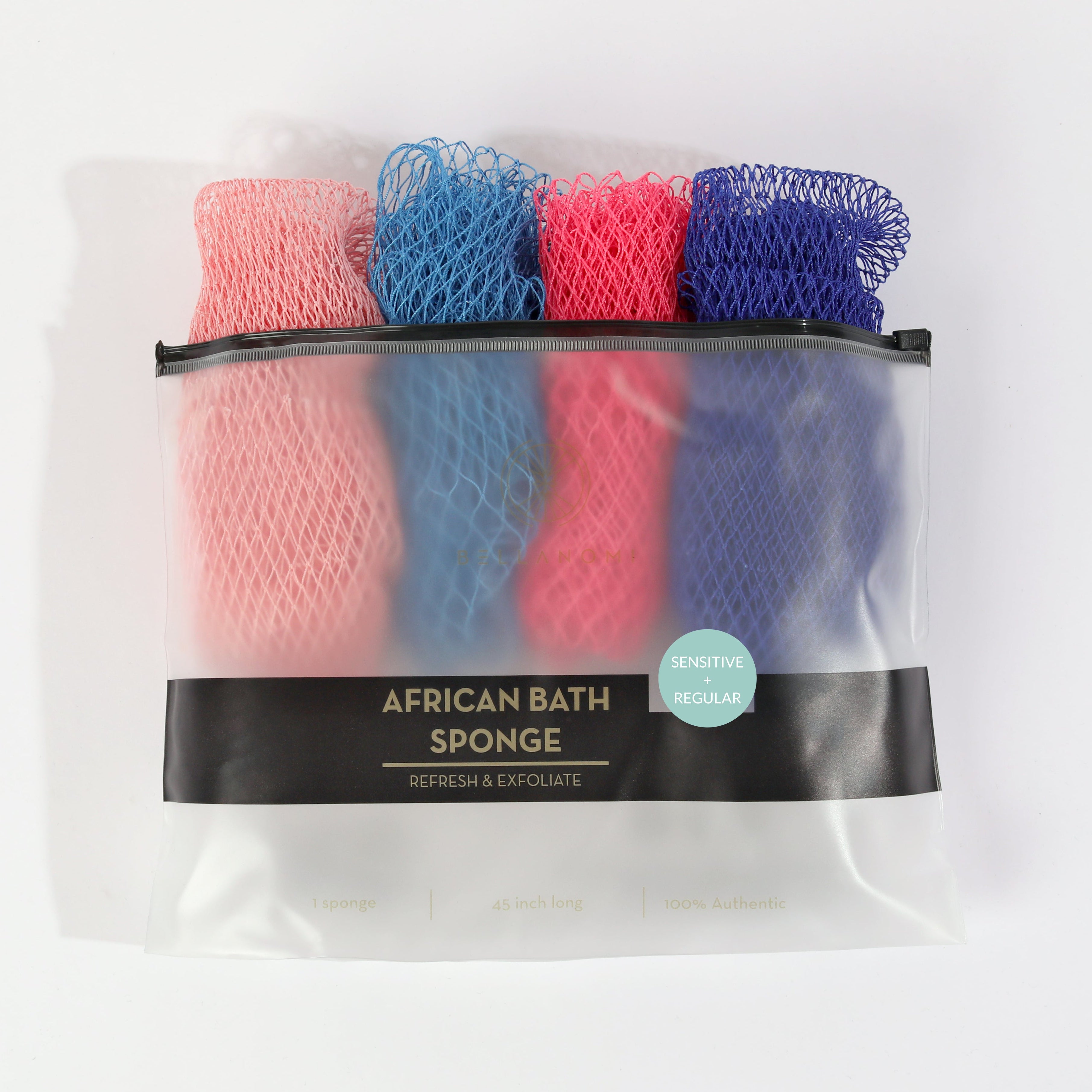 4-Piece Dual-Texture African Net Sponge Bundle – Classic & Soft | Bellanomi