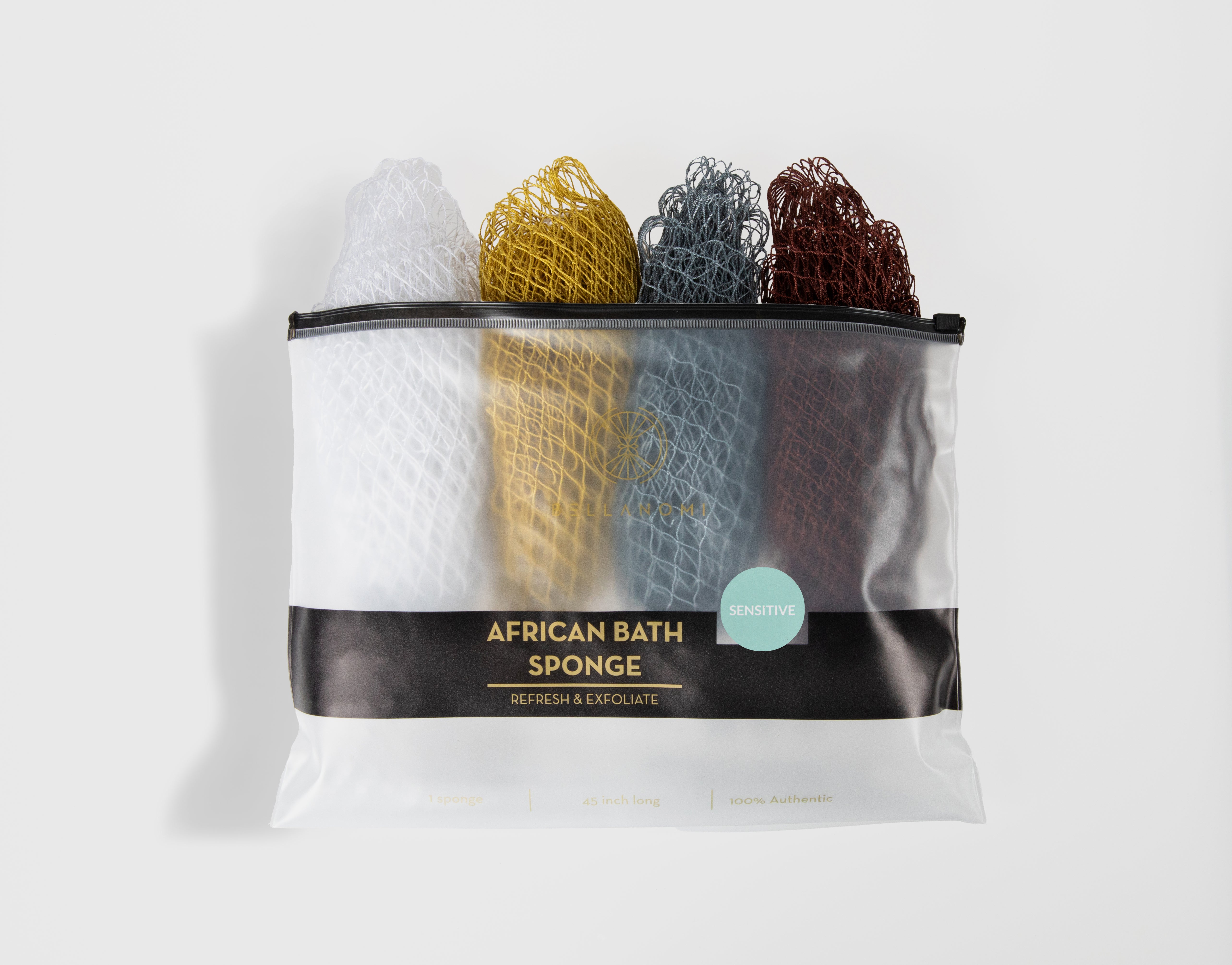 4-Piece African Exfoliating Net Sponge Set for SENSITIVE SKIN – Bellanomi