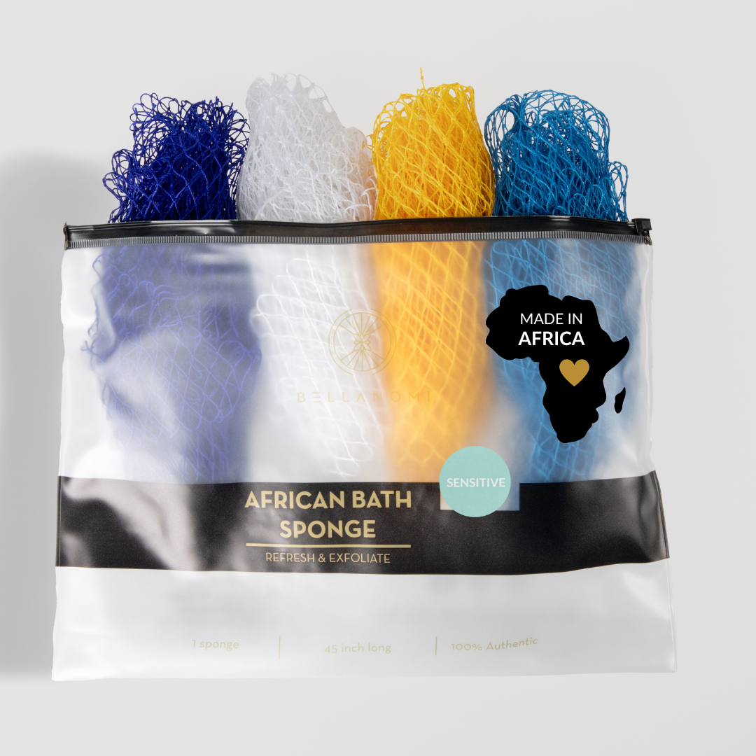 4-Piece African Exfoliating Net Sponge Set for SENSITIVE SKIN – Bellanomi